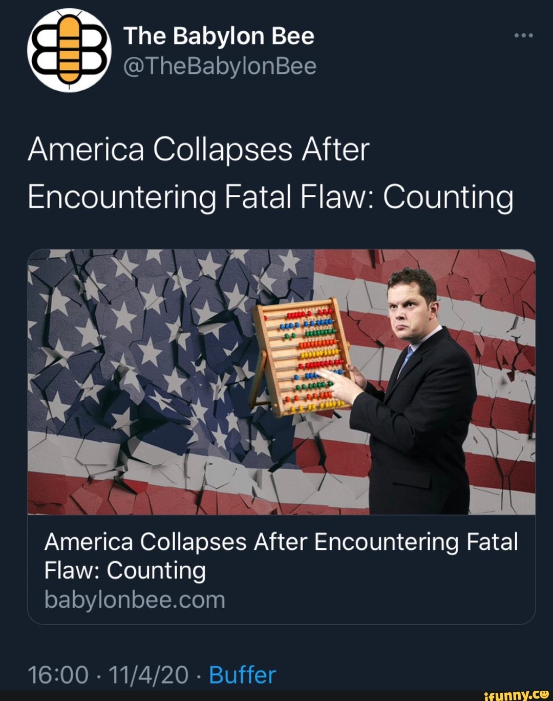 The Babylon Bee @TheBabylonBee America Collapses After Encountering ...