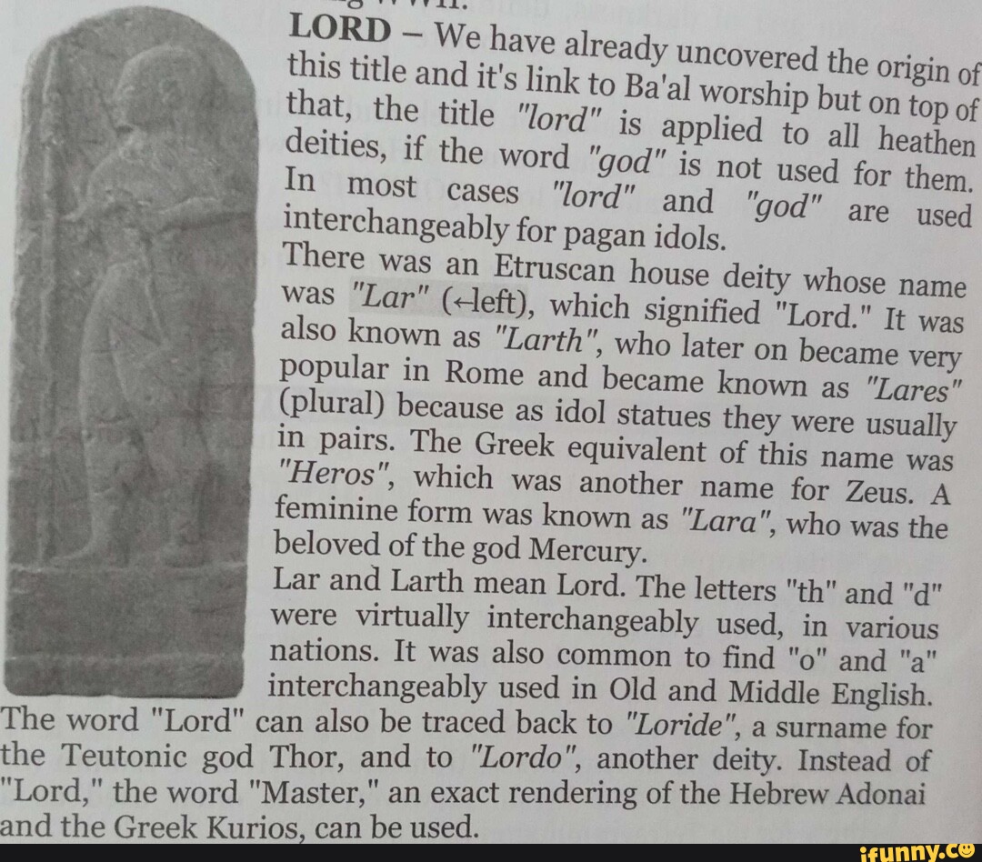 LORD We have already uncovered the origin of this title and It's link ...