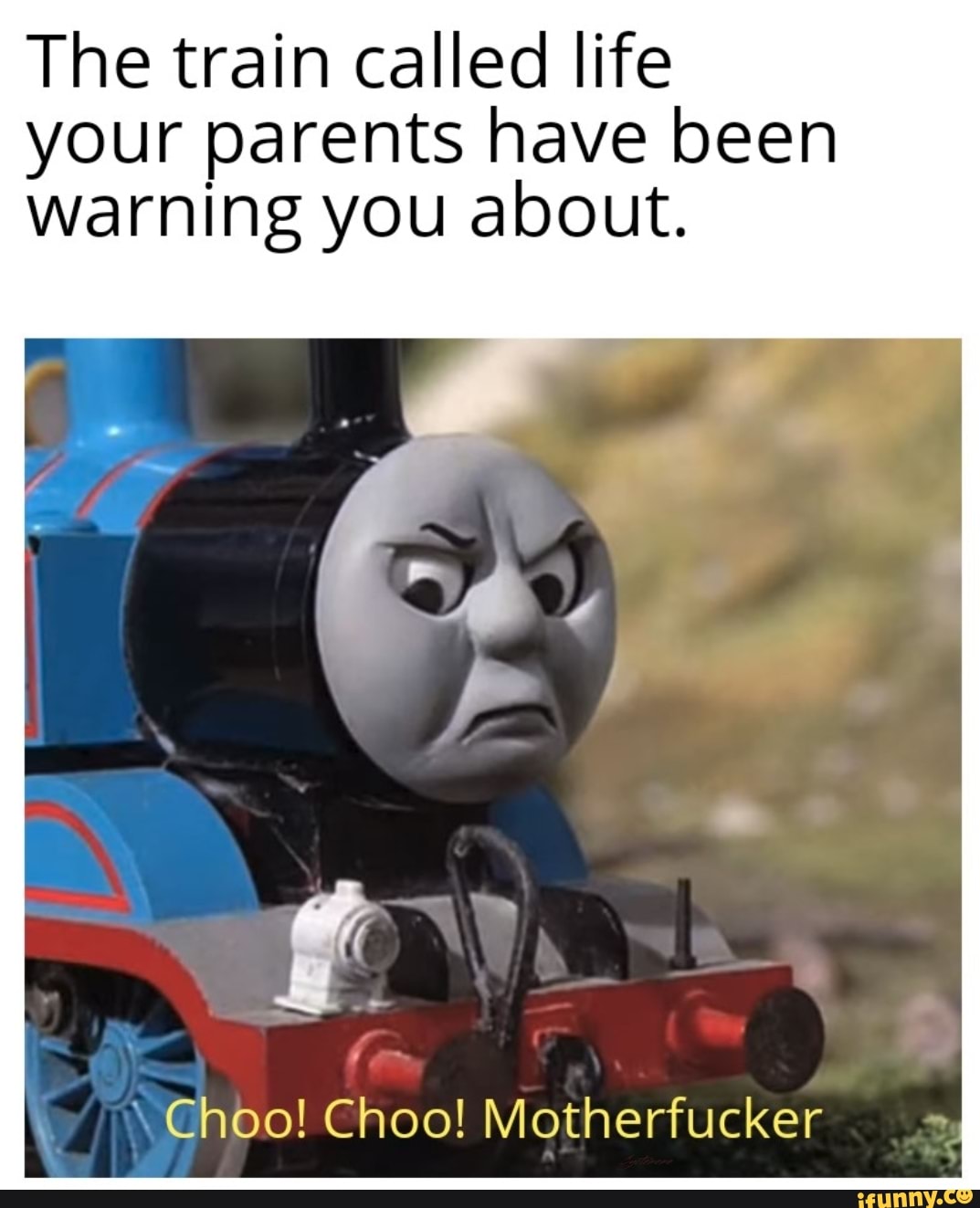 The train called life your parents have been warning you about. ' Choo ...