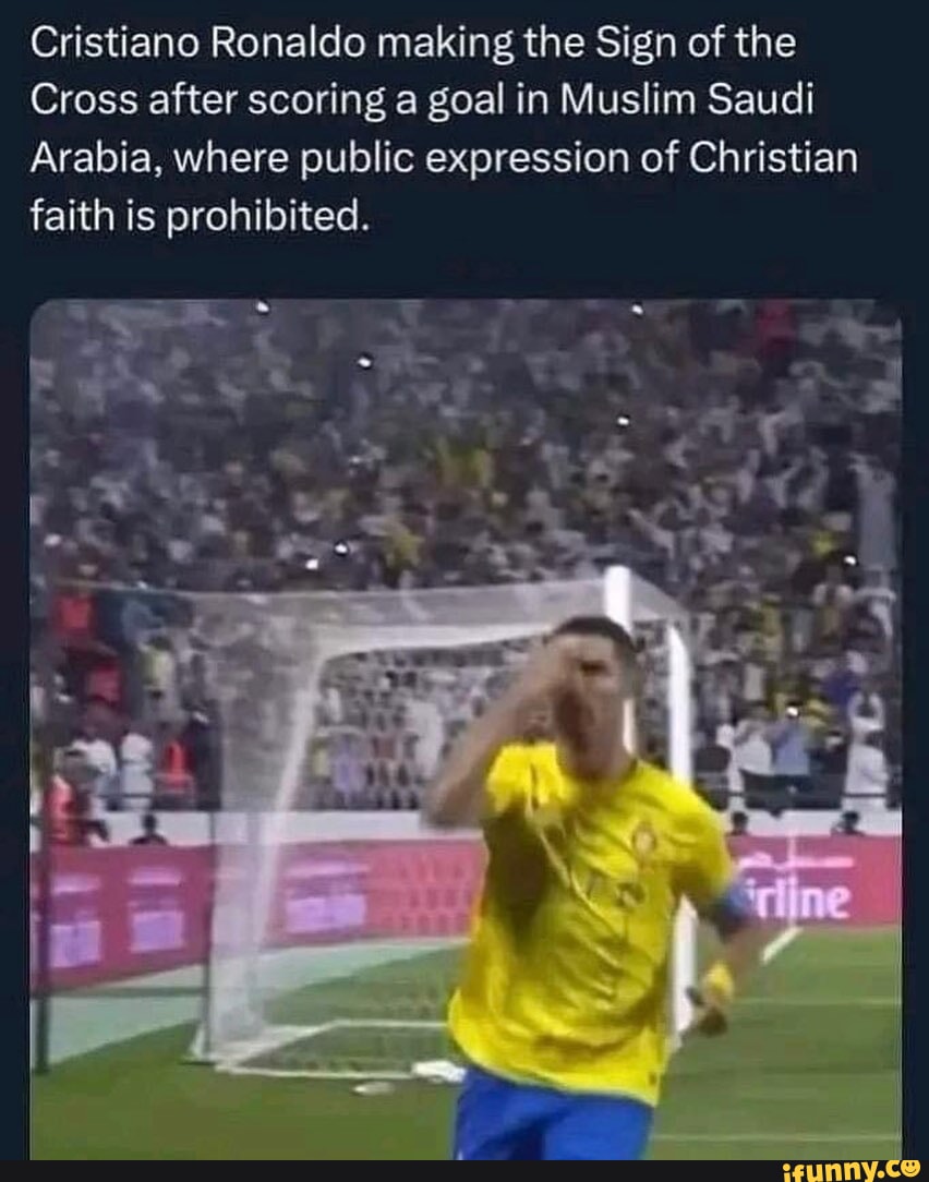 Cristiano Ronaldo making the Sign of the Cross after scoring a goal in ...