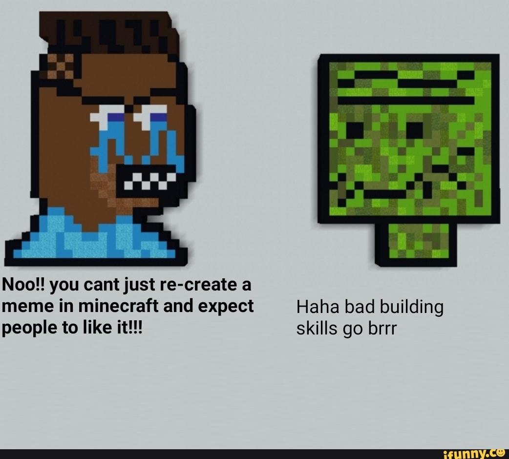 Noo!! you cant just re-create a meme in minecraft and expect Haha bad ...