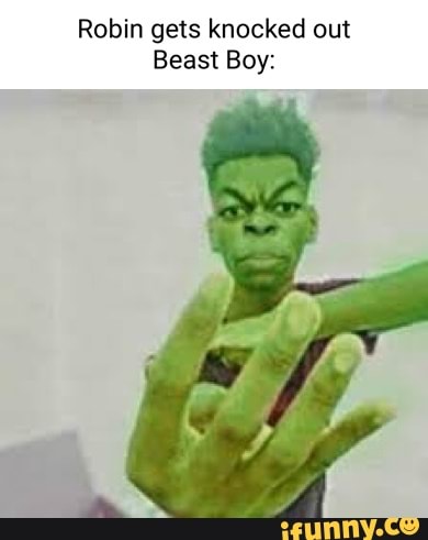 Robin gets knocked out Beast Boy: - iFunny