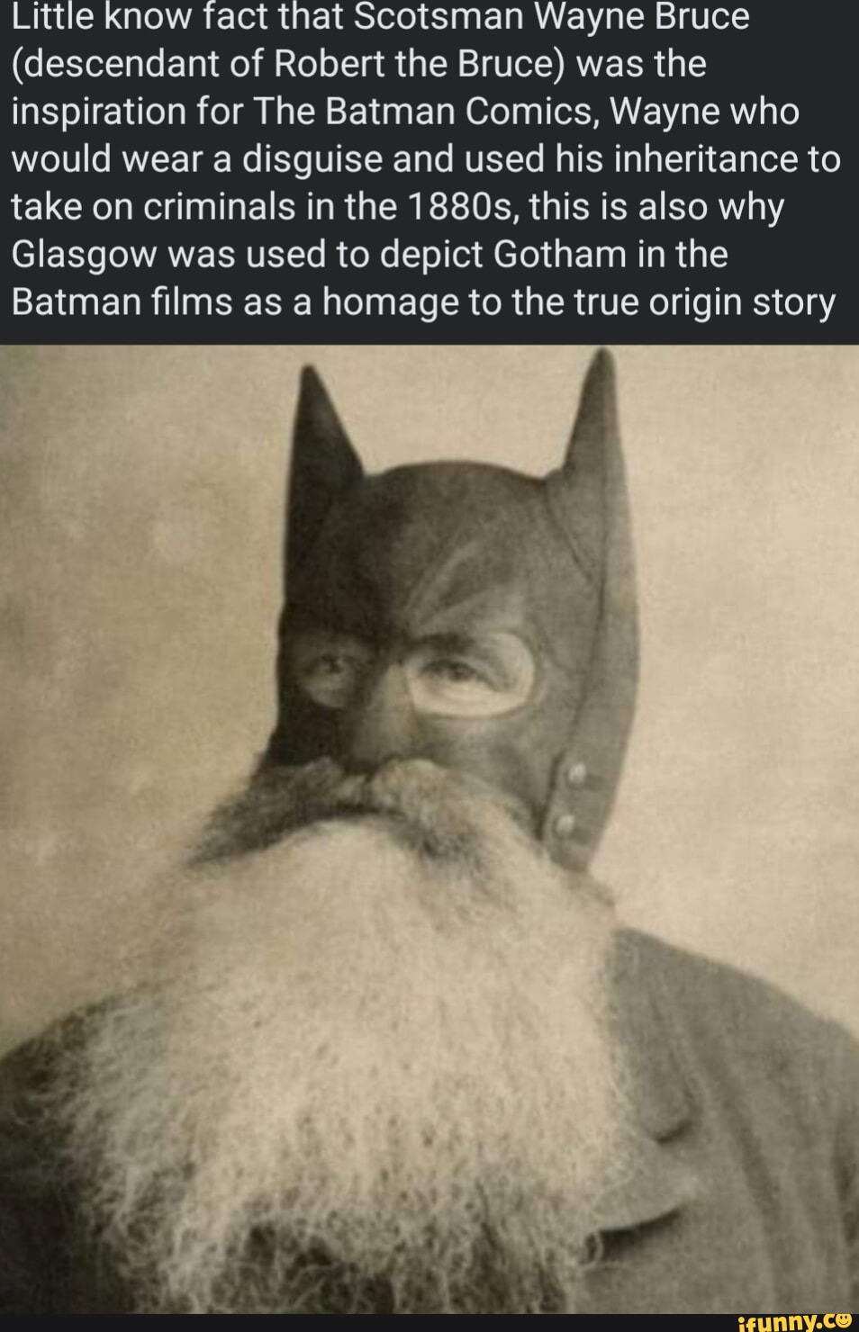 Little know fact that Scotsman Wayne Bruce (descendant of Robert the ...