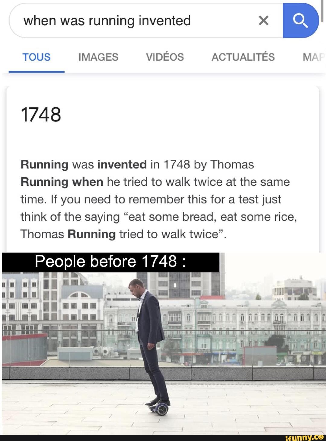When was running invented Q) TOUS IMAGES VIDEOS ACTUALITES Running was ...