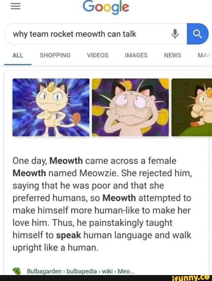 = Google why team rocket meowth can talk I ALL SHOPPING VIDEOS IMAGES ...