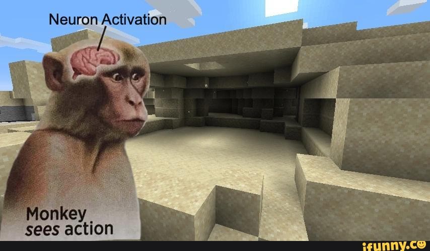 #monkey #monke #minecraft #memes - Neuron Activation Monkey - iFunny