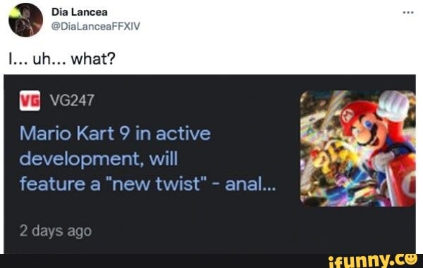 Dis Lances uh... what? ve247 Mario Kart 9 in active development, will ...