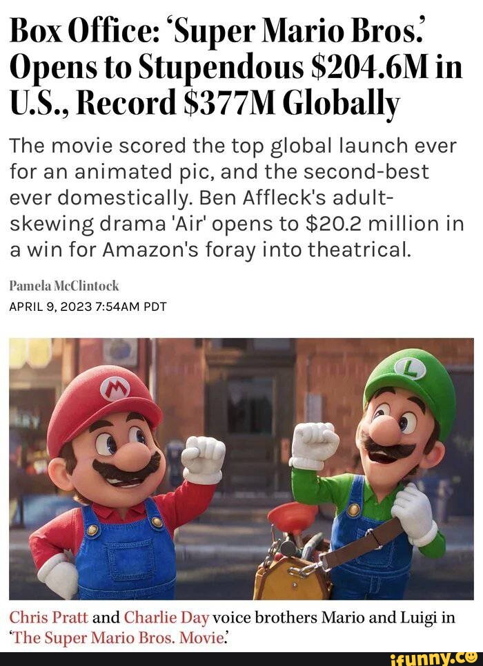Box Office: 'Super Mario Bros. Opens to Stupendous $204.6M in US ...