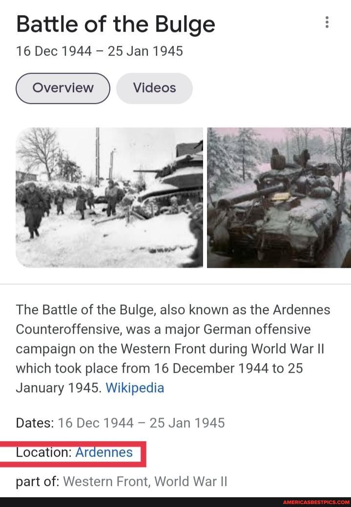 Battle of the Bulge 16 Dec 1944 25 Jan 1945 Overview Videos The Battle ...
