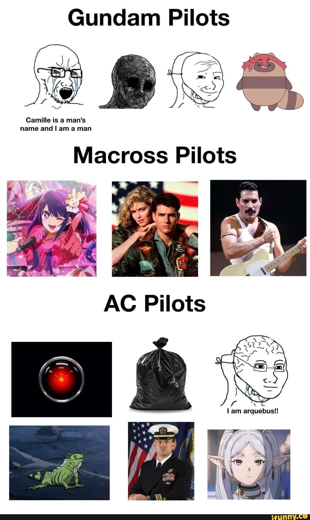 Gundam Pilots Camille is a man's name and I am a man Macross Pilots ...