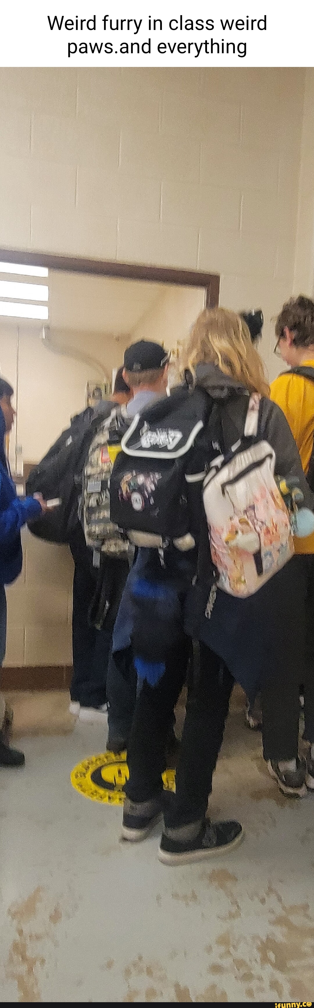 Weird furry in class weird paws.and everything Be - iFunny