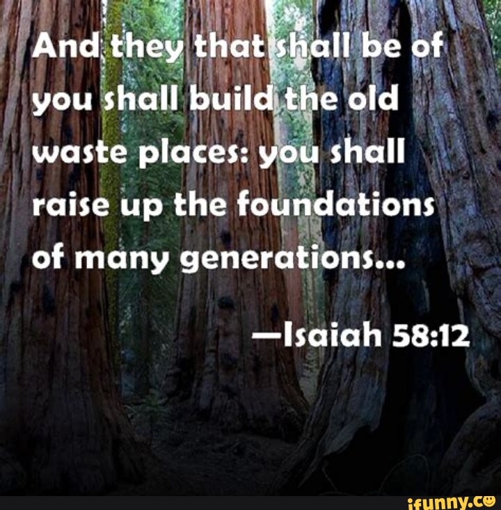 And they that shall be of you shall build the old waste places: you ...
