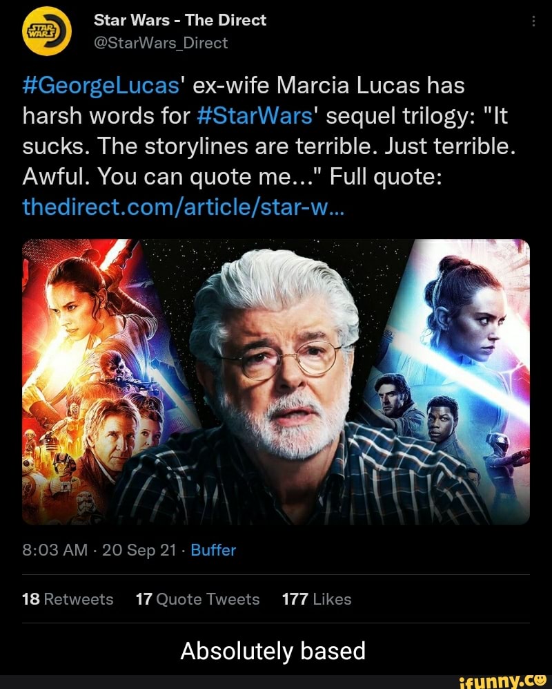Star Wars - The Direct Sta #GeorgeLucas' ex-wife Marcia Lucas has harsh ...