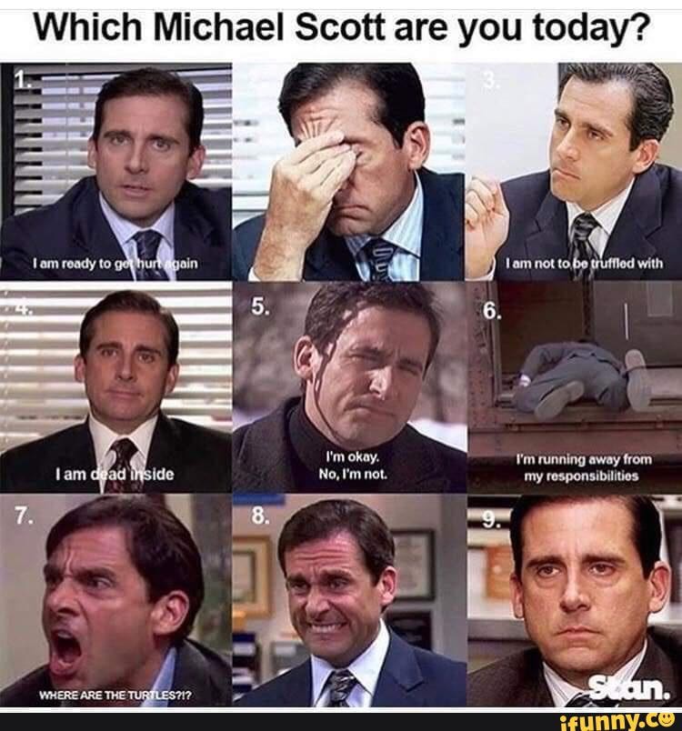 Meme recycling centre - Which Michael Scott are you today? I'm okay ...