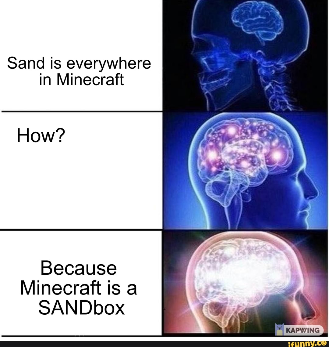 Sand is everywhere in Minecraft How? Because Minecraft is a SANDbox ...