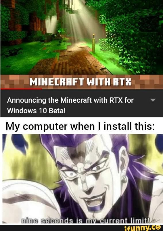 MINECRAFT with Announcing the Minecraft with RTX for v Windows 10 Beta ...