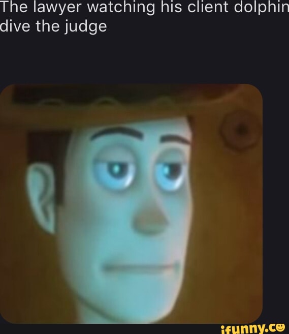 The lawyer watching his client dolphin dive the judge - iFunny