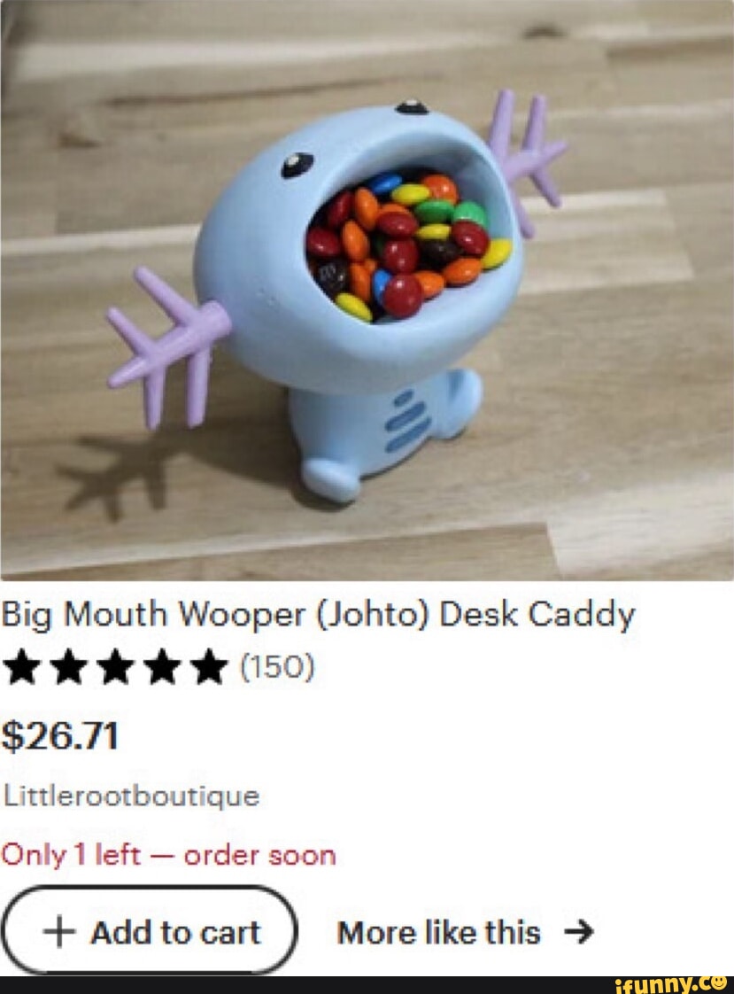 Big Mouth Wooper (Johto) Desk Caddy (150) $26.71 Littlerootboutique ...