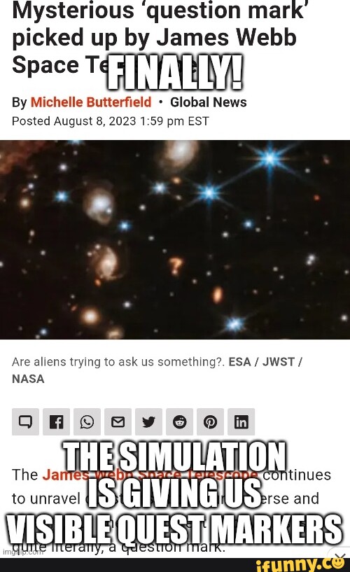 Mysterious question mark picked up by James Webb Space T. By Michelle ...