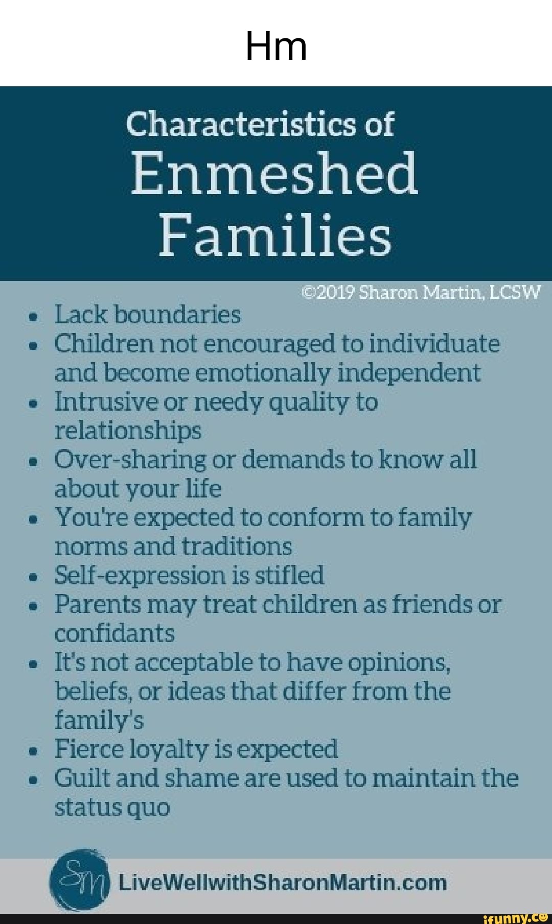 Characteristics of Enmeshed Families Sharon Martin, LOSW Lack ...