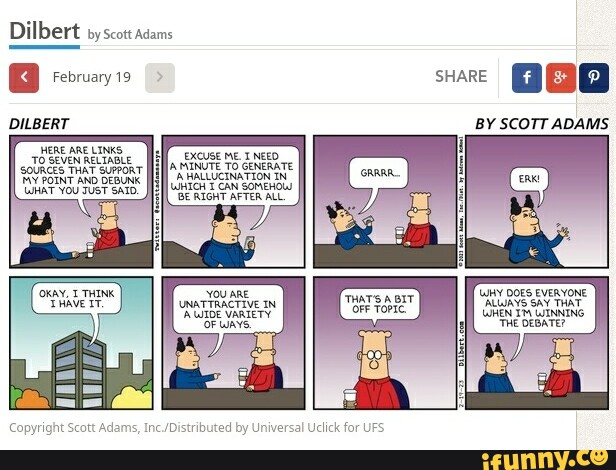 Dilbert by scott adams February 19 DILBERT EXCUEE NET NEED MY POINT AND ...