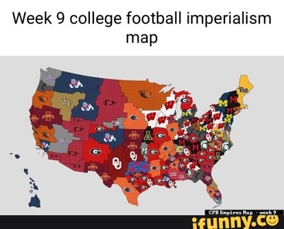 Week 9 college football imperialism map - iFunny