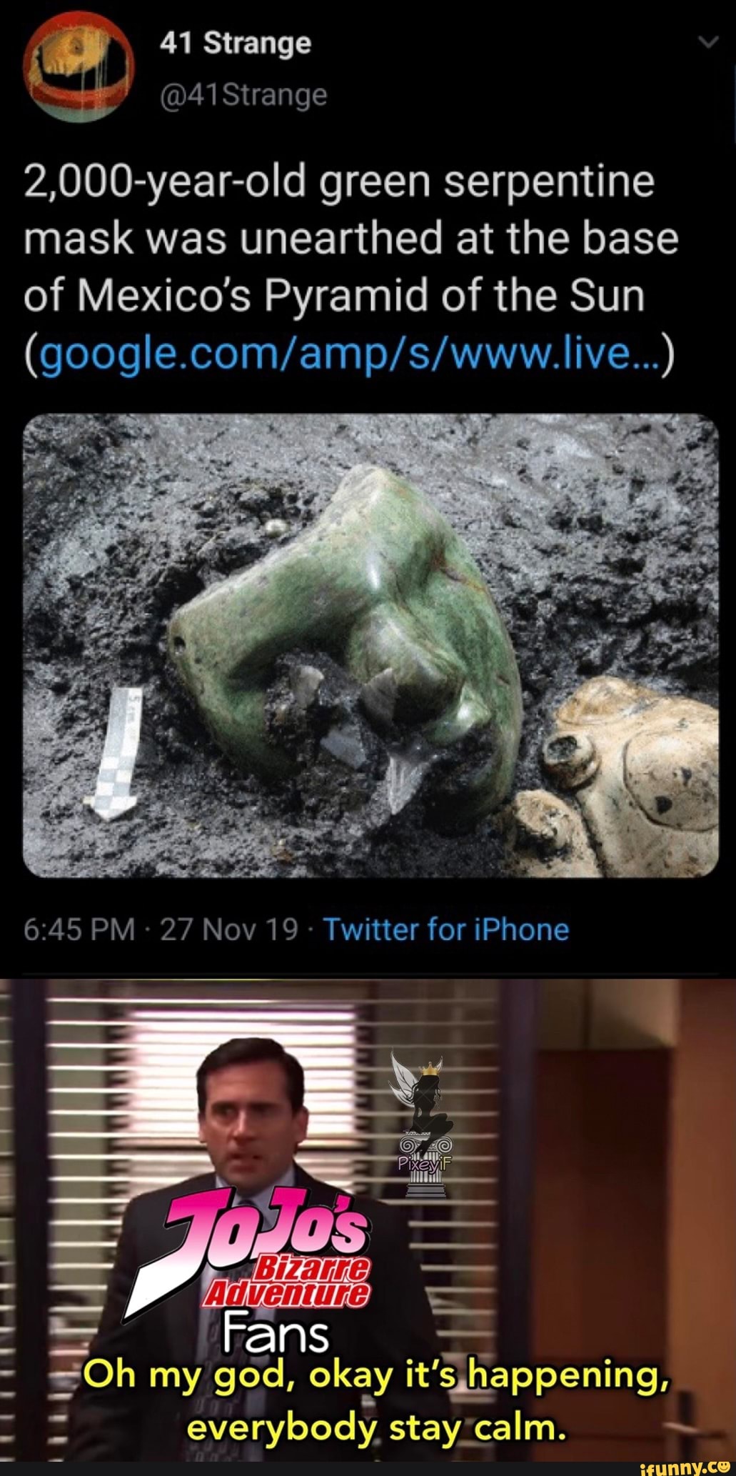 41 Strange @41 Strange 2,000-year-old green serpentine mask was ...