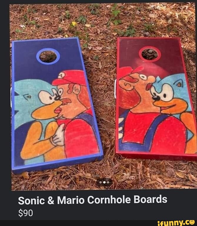 Sonic & Mario Cornhole Boards $90 - iFunny