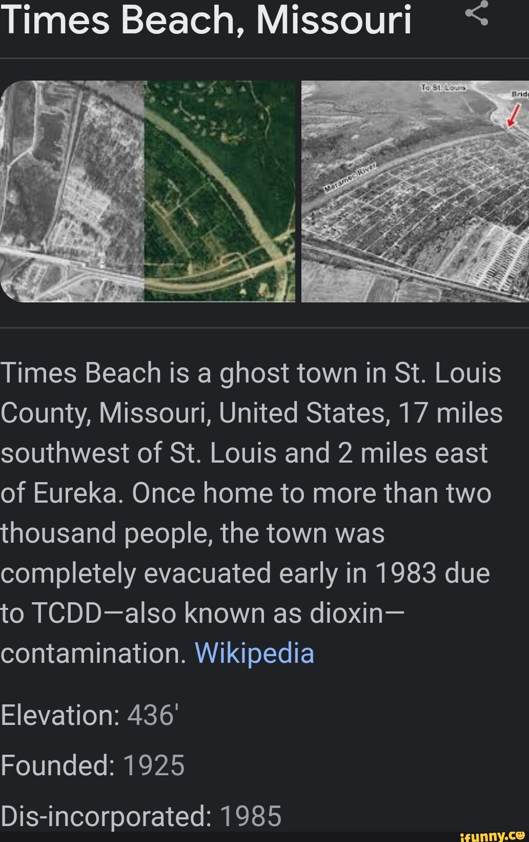 Times Beach, Missouri Times Beach is a ghost town in St. Louis County ...