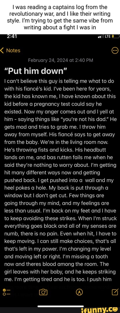 I was reading a captains log from the revolutionary war, and I like ...