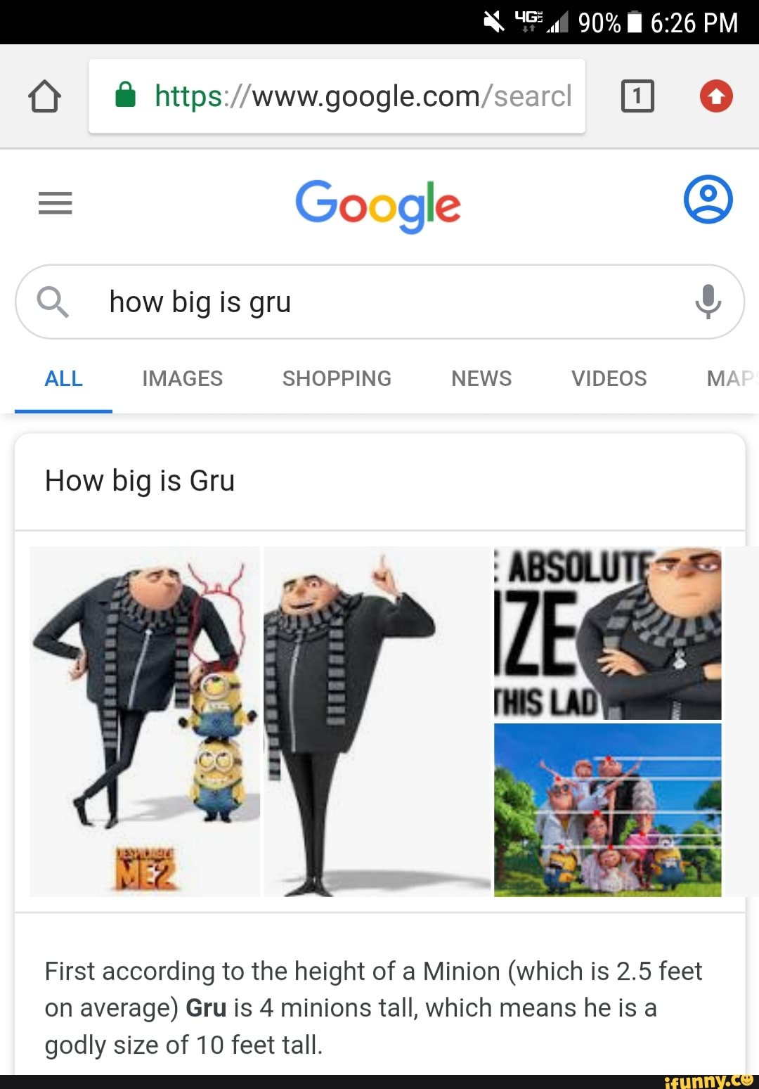 How big is Gru First according to the height of a Minion (which is 2.5 ...