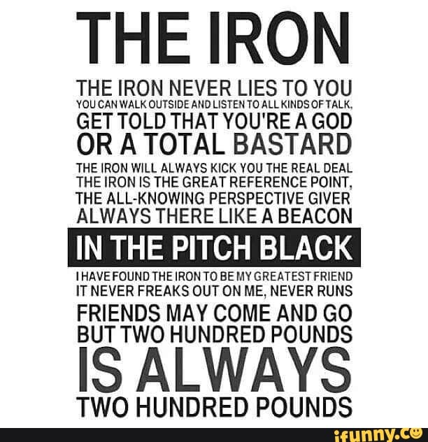 THE IRON THE IRON NEVER LIES TO YOU YOU CAN WALK OUTSIDE AND LISTEN TO ...