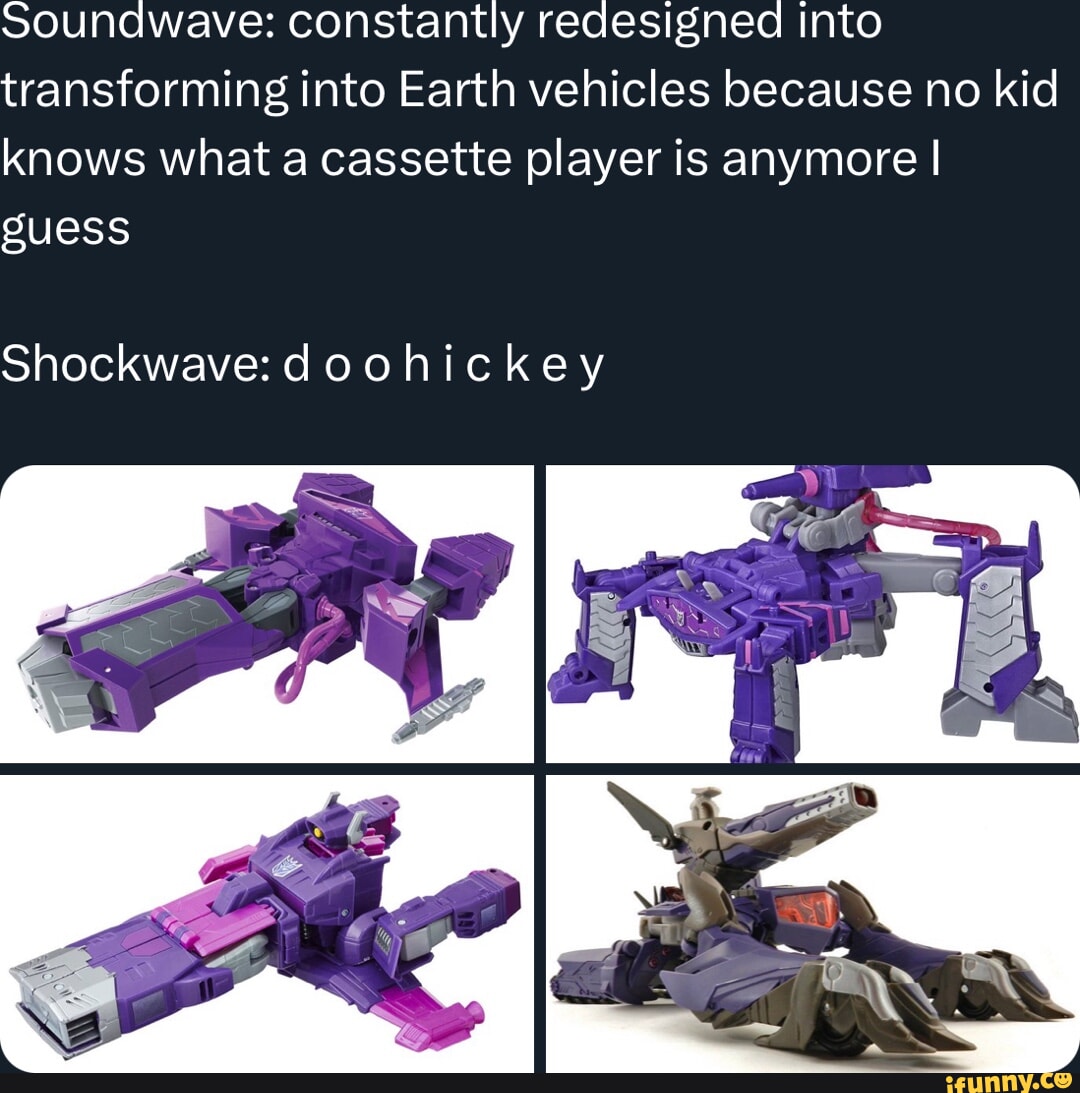 Soundwave: constantly redesigned into transforming into Earth vehicles ...