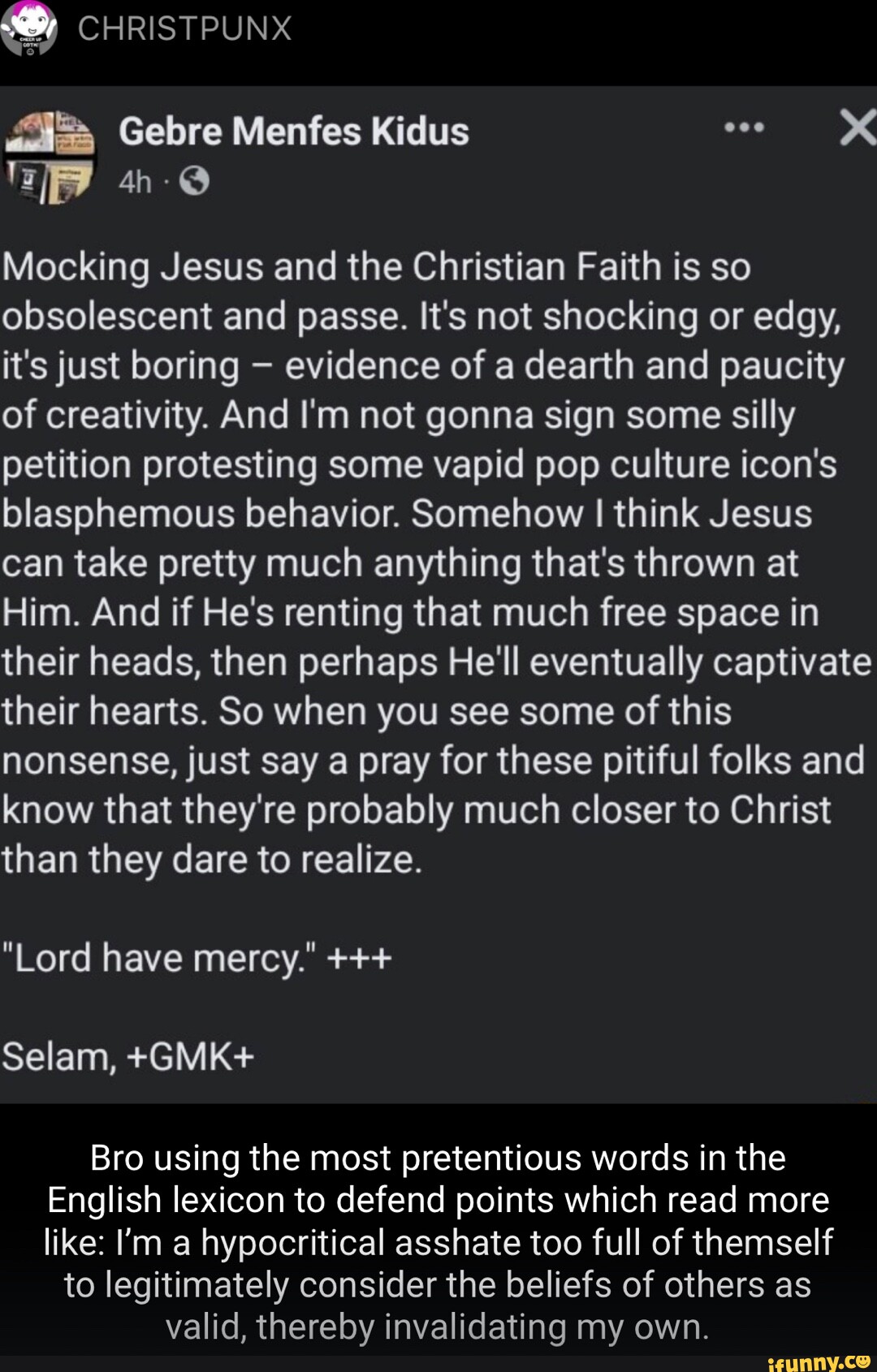 CHRISTPUNX Mocking Jesus and the Christian Faith is so obsolescent and ...