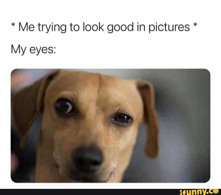 Me trying to look good in pictures * My eyes: - iFunny