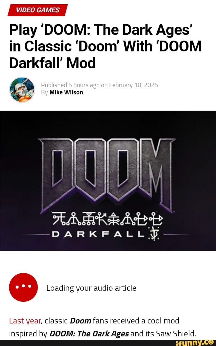 GAMES Play 'DOOM: The Dark Ages' in Classic 'Doom' With 'DOOM Darkfall ...