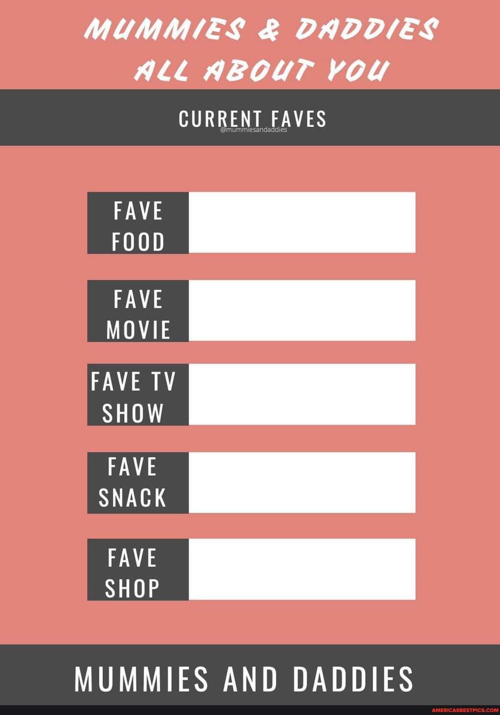 MUMMIES & DADDIES ALL ABOUT CURRENT FAVES FAVE FOOD FAVE MOVIE FAVE TV ...