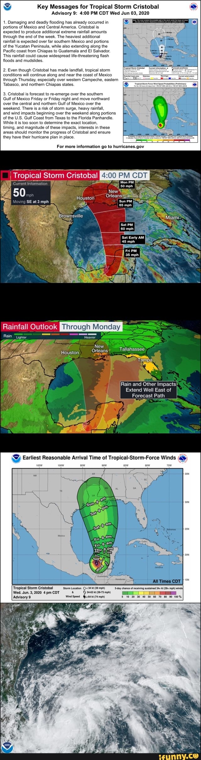 G Key Messages for Tropical Storm Cristobal PUMP E Ee PRE 1. Damaging ...