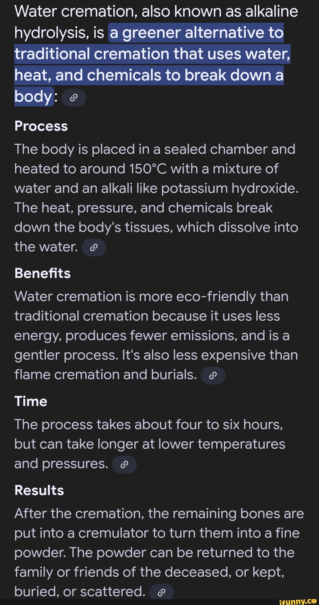 Water cremation, also known as alkaline hydrolysis, is a greener ...