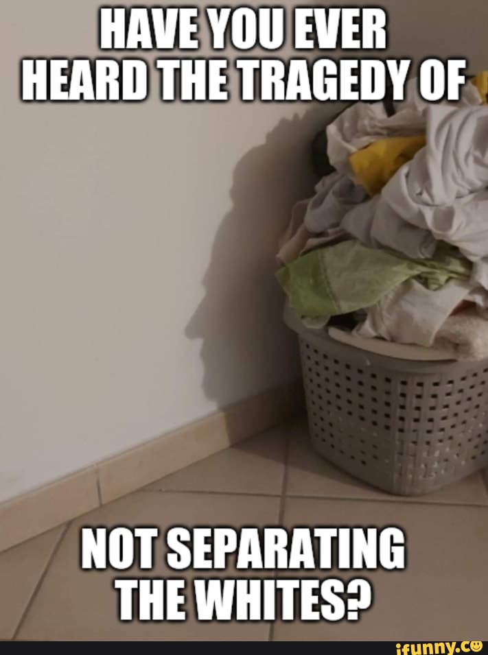 HAVE YOU EVER HEARD THE TRAGEDY OF NOT SEPARATING THE WHITES? - iFunny