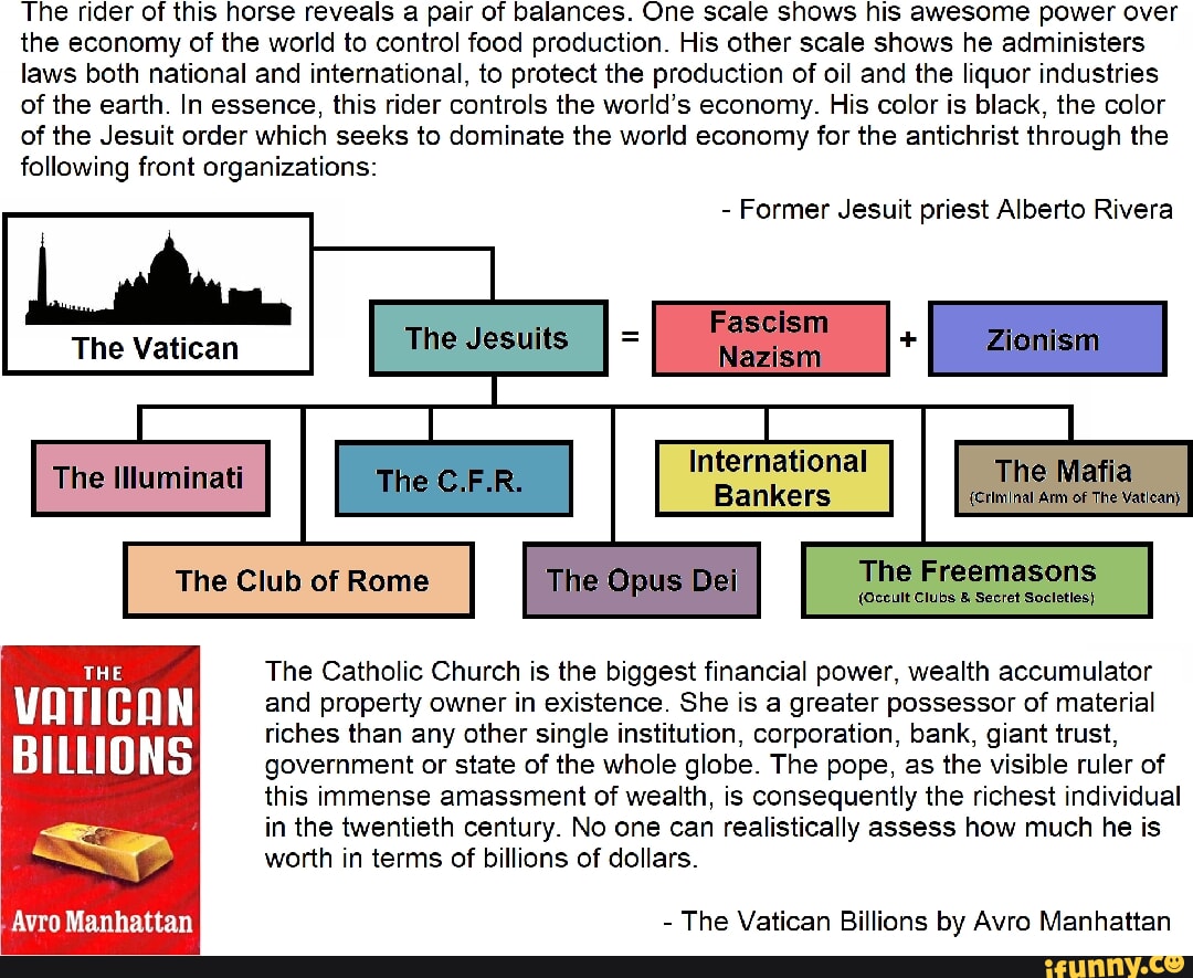 The rider of this horse reveals a pair of balances. One scale shows his ...