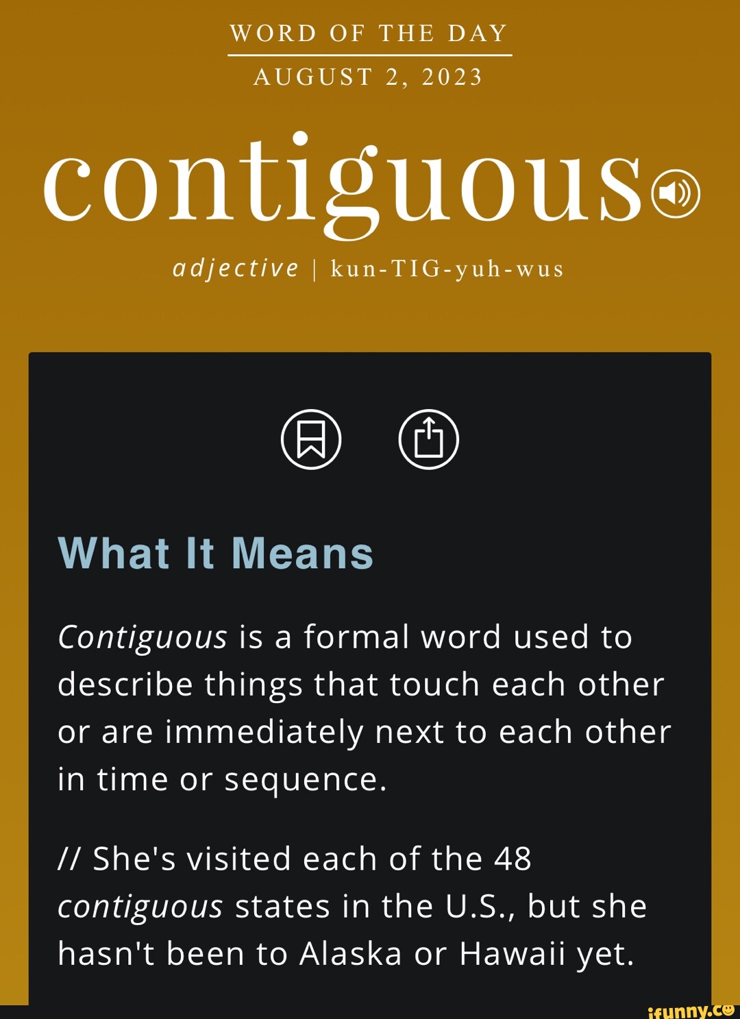 WORD OF THE DAY AUGUST 2. 2023 Ul adjective I I kun-TIG-yuh-wus What It ...