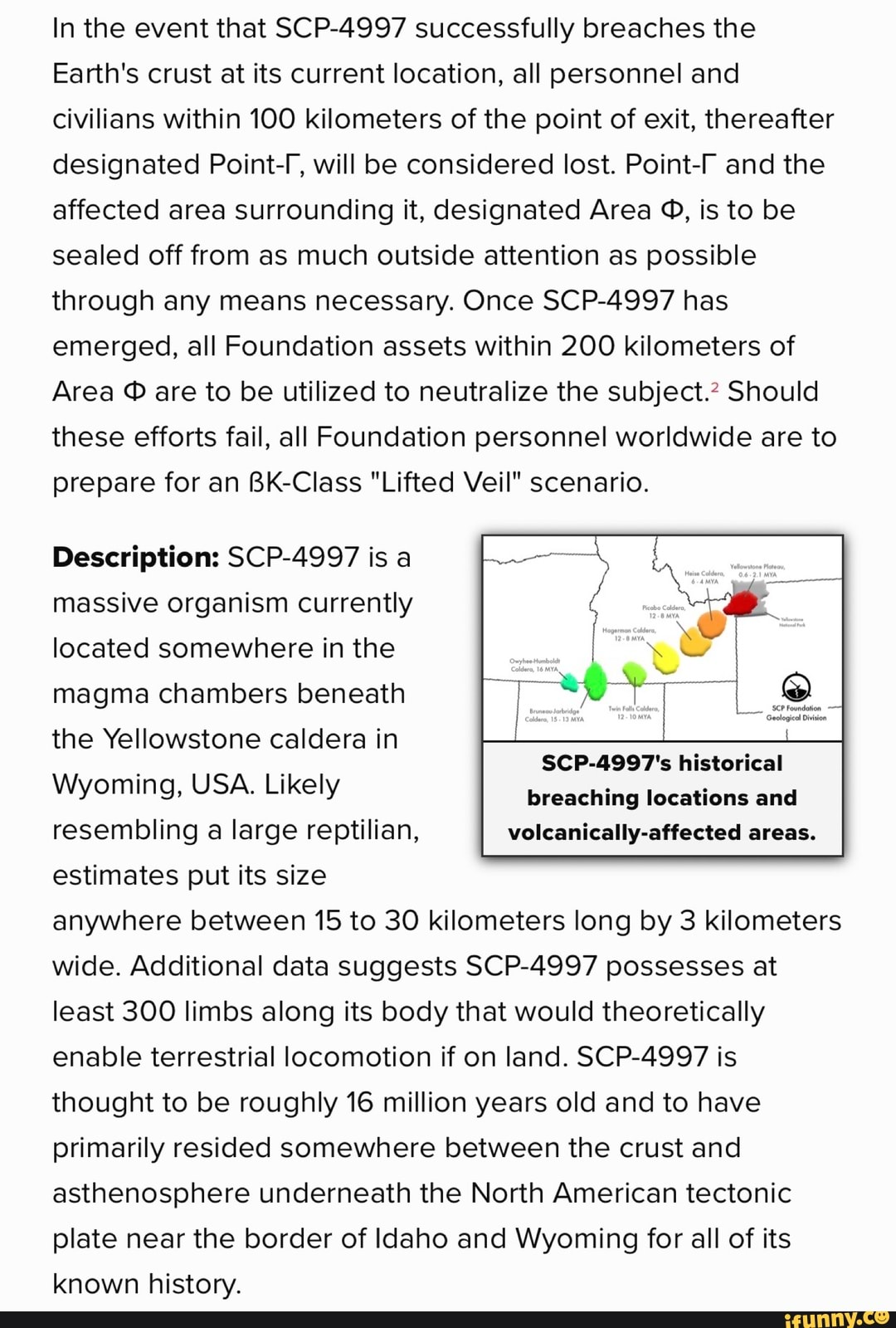 In the event that SCP-4997 successfully breaches the Earth's crust at ...