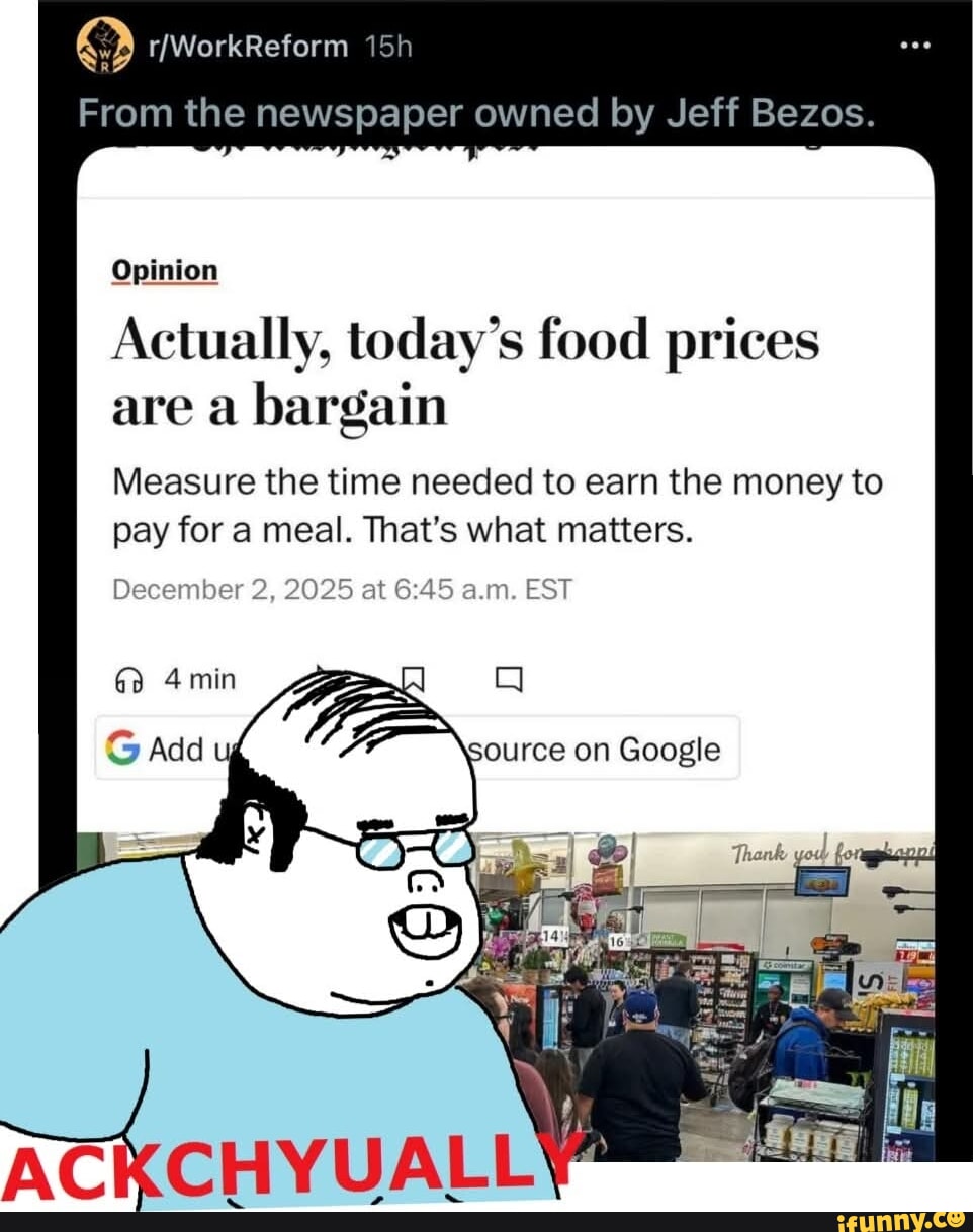 From the newspaper owned by Jeff Bezos. Opinion Actually, today's food ...