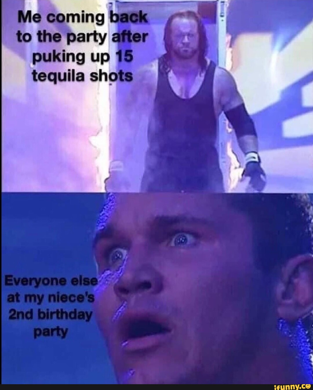 Me coming bat to the party puking up 15 tequila shots" oe - iFunny
