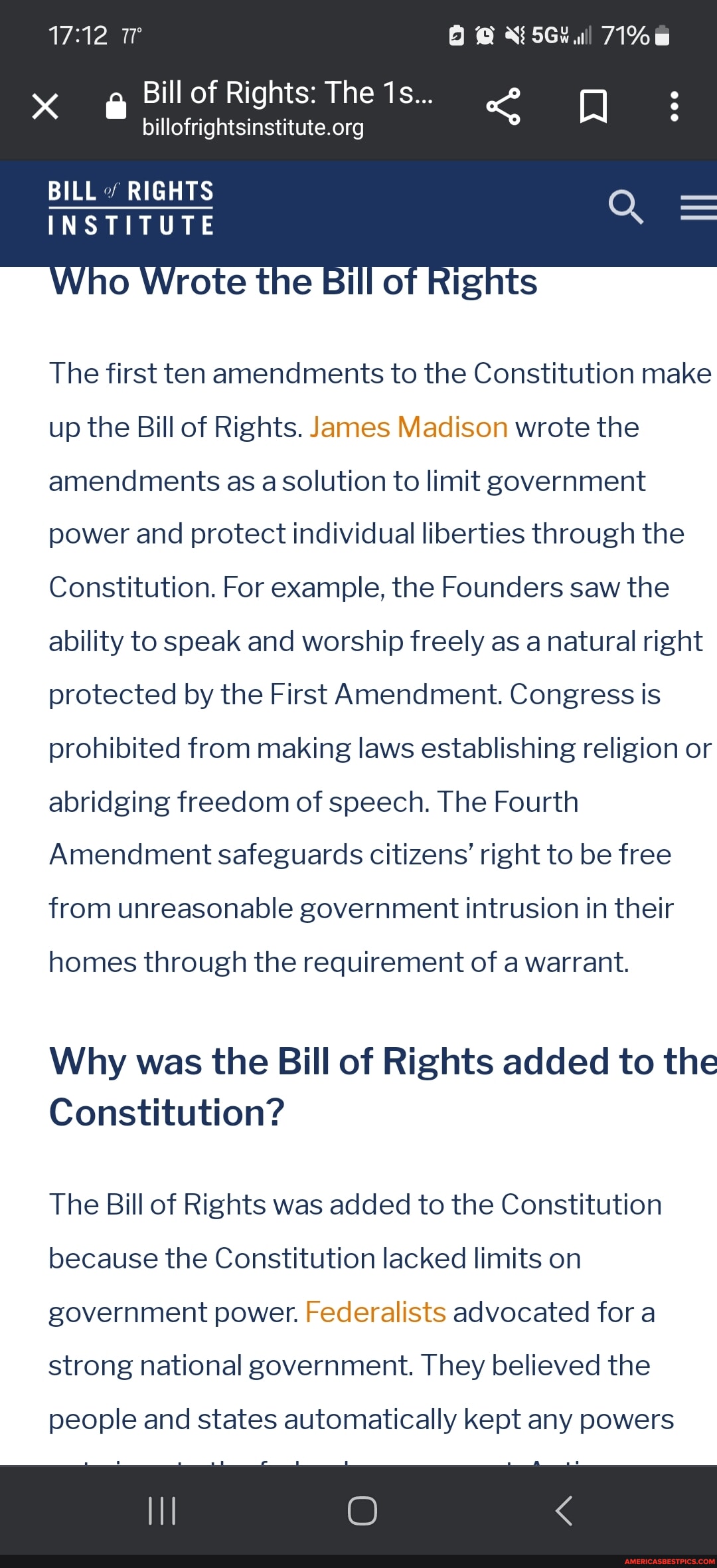 NS all Bill of Rights: The billofrightsinstitute.org BILL RIGHTS ...