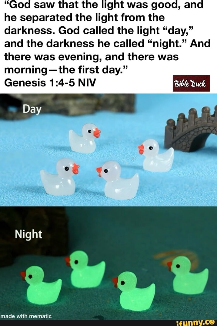 "God saw that the light was good, and he separated the light from the ...