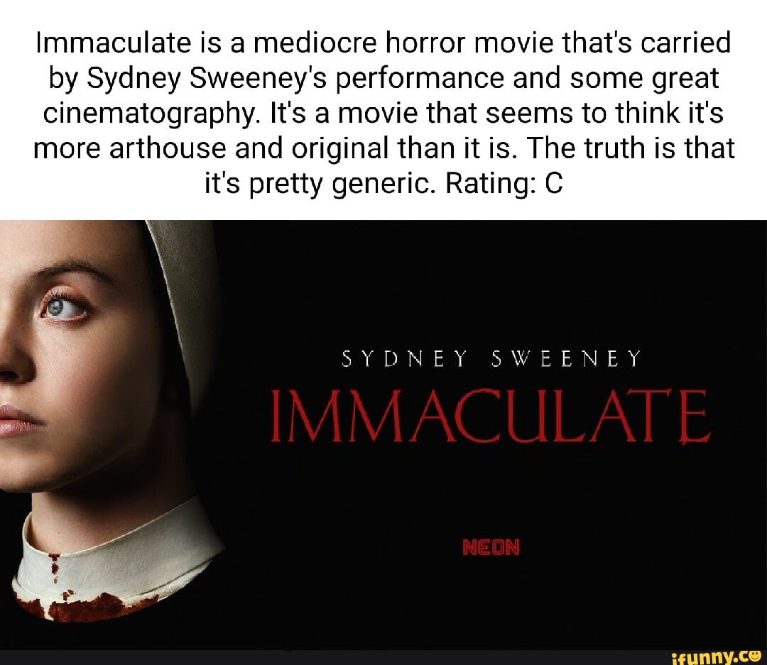 Immaculate is a mediocre horror movie that's carried by Sydney Sweeney ...