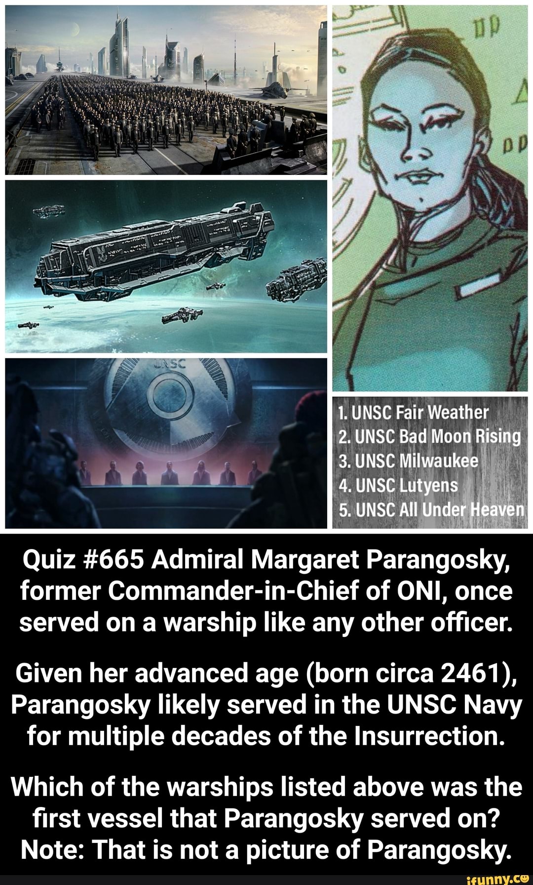 Quiz #665 Admiral Margaret Parangosky, former Commander-in-Chief of ONI ...