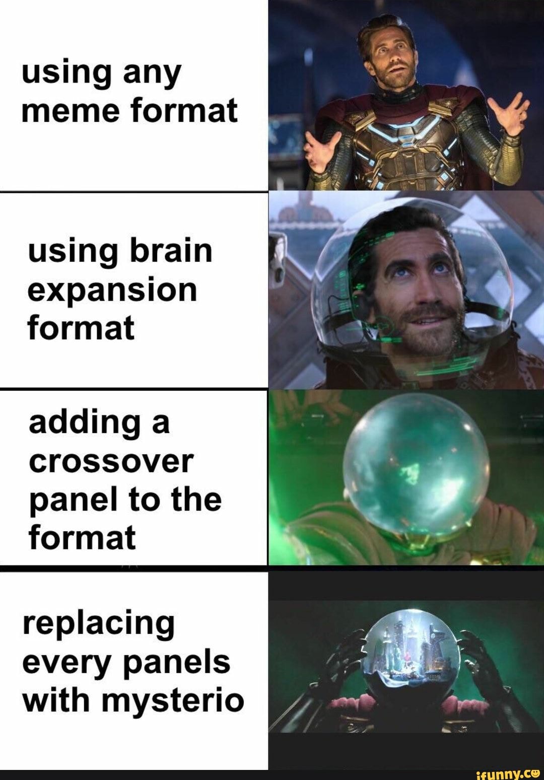 Using any meme format using brain expansion format adding a crossover ...
